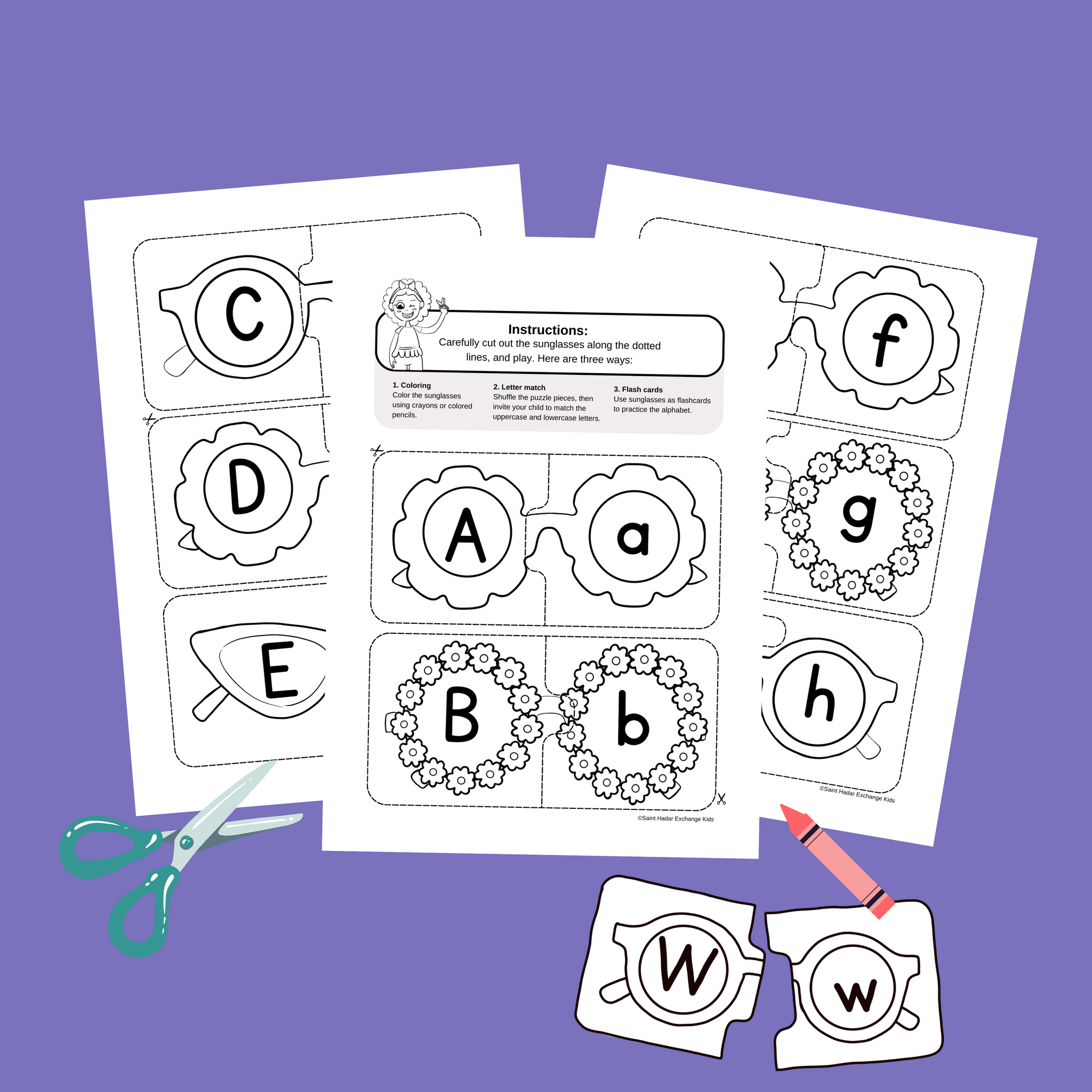 Sunglasses Alphabet Puzzles – Saint Hadar Exchange Kids